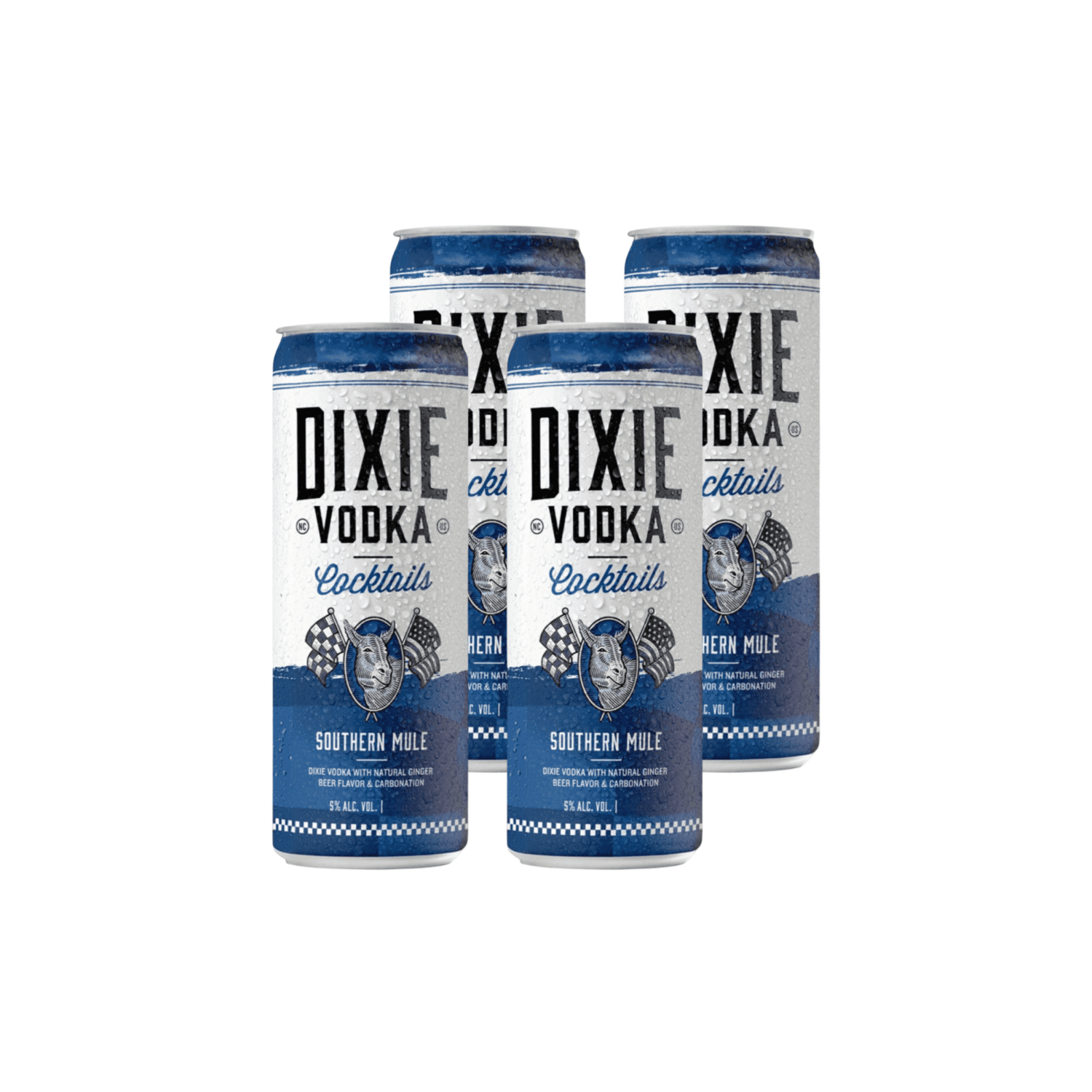 Dixie Cocktails Southern Mule Vodka, 12 fl oz 4 Pack 5% ABV - Walmart.com