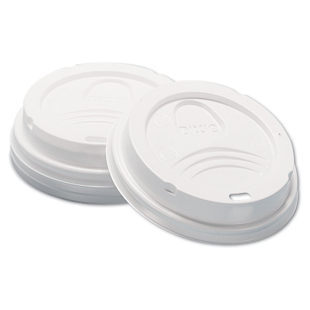 Dixie D9538 Disposable 8 oz. Dome Coffee Cup Lids for Travel, White ...