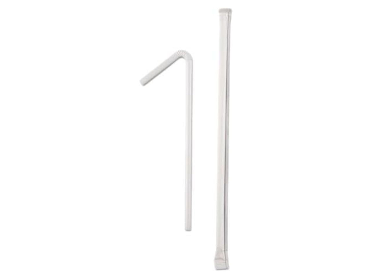 Dixie DIX FXW7 White 7 3/4" Polypropylene Wrapped Flex Straws - Walmart.com