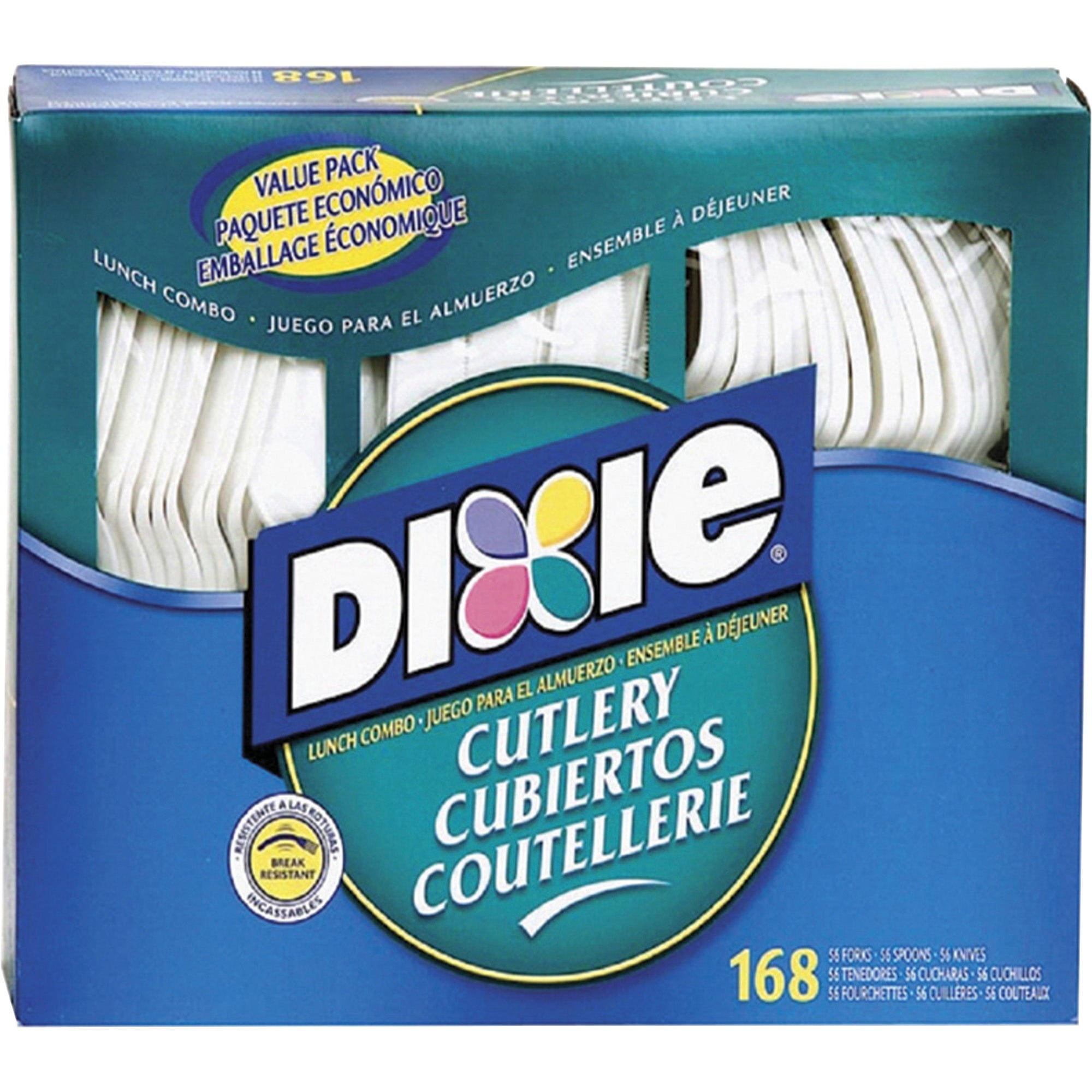 Dixie Heavy-Duty Disposable Plastic Cutlery Set, 168-Piece Bulk ...