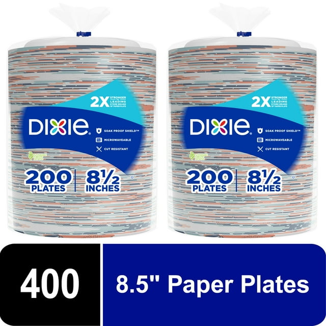 Dixie Multicolor Disposable Paper Plates, 8.5 in, Everyday Use, Large ...