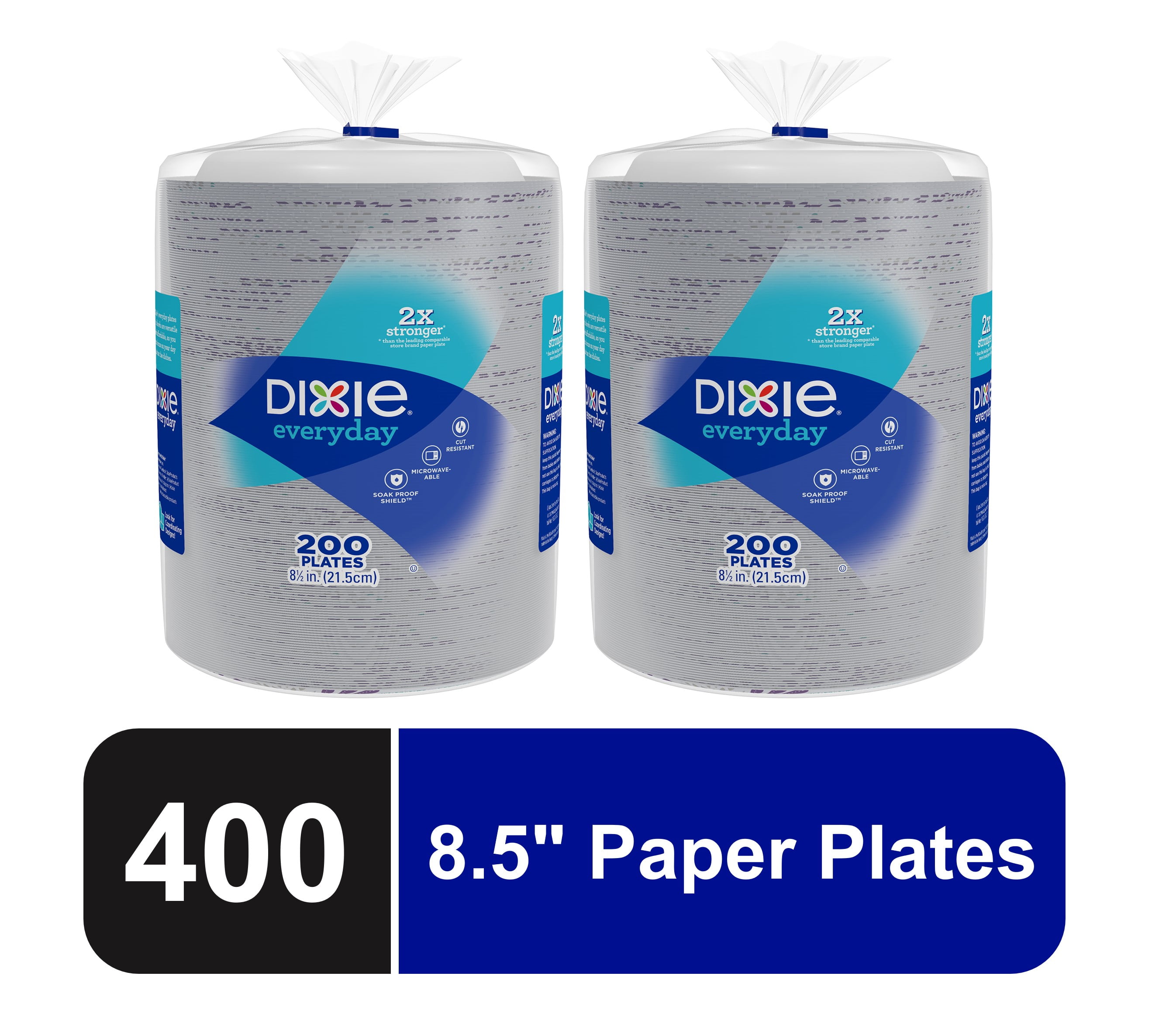 Dixie Disposable Paper Plates, Multicolor, 8.5 in, 400 count (2-Pack of ...