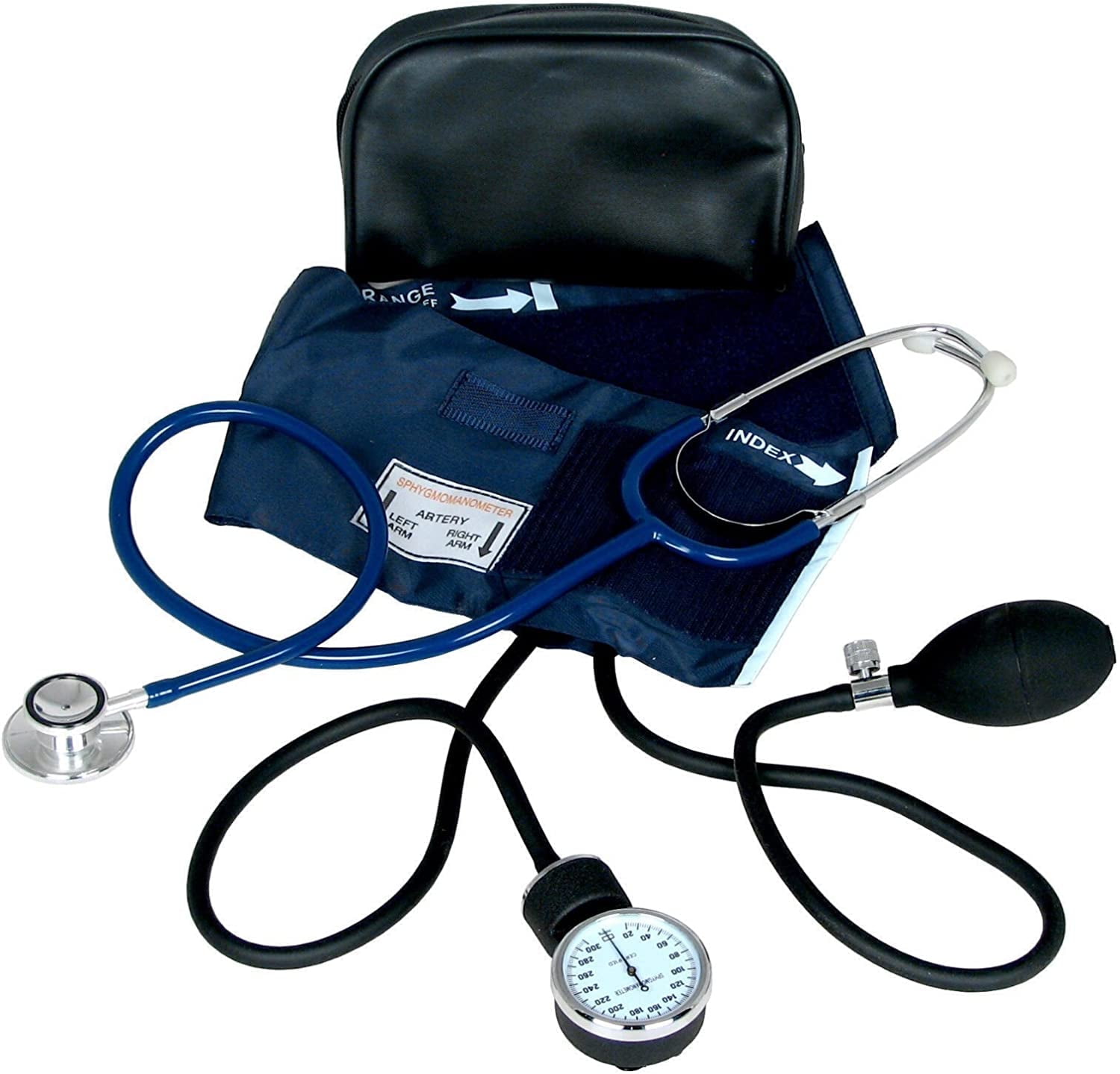 Dixie EMS Aneroid Sphygmomanometer and Dual Head Stethoscope Set with ...