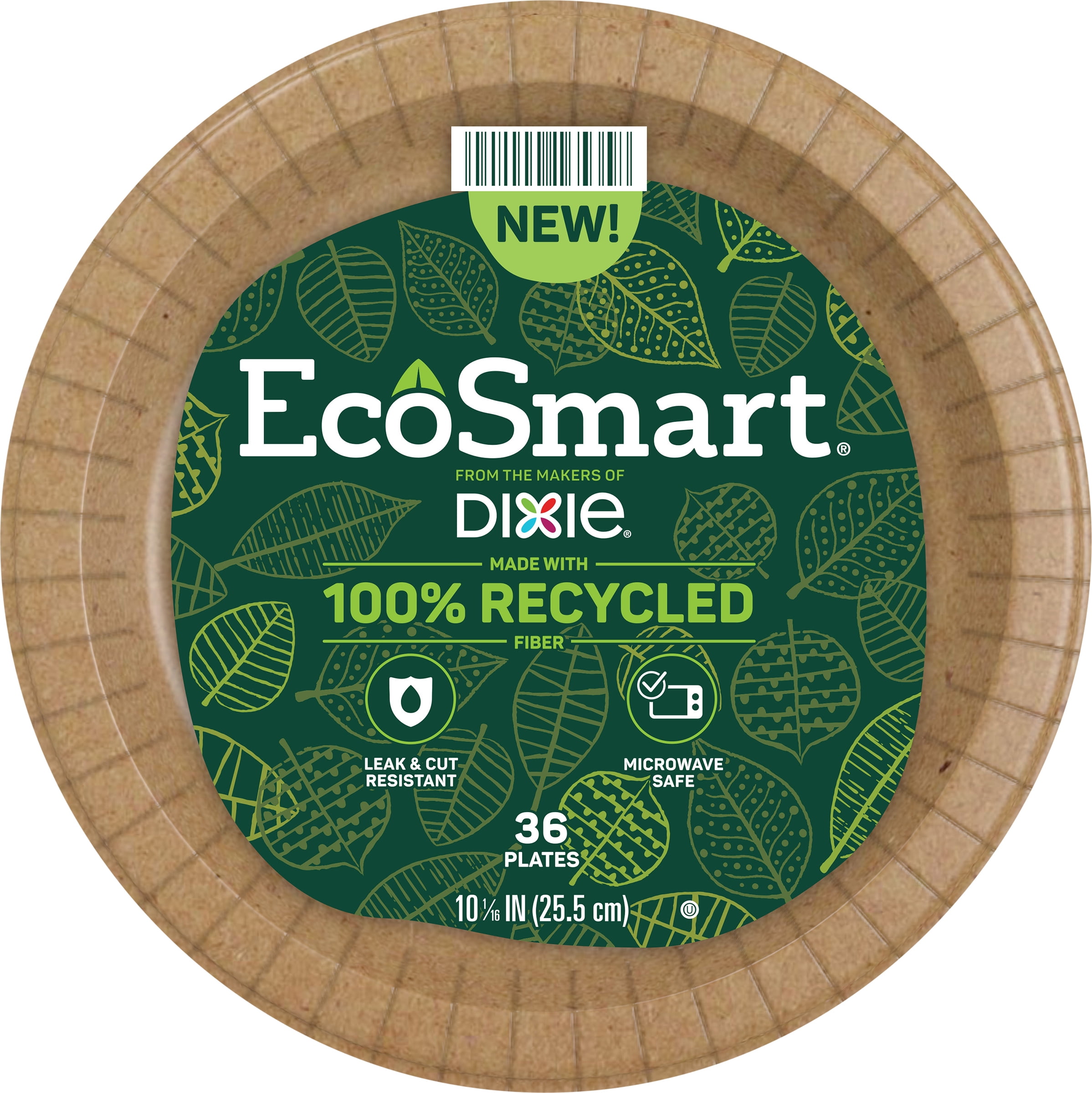 Dixie EcoSmart™ 100% Recycled Fiber Paper Plates, 10” Dinner Size ...