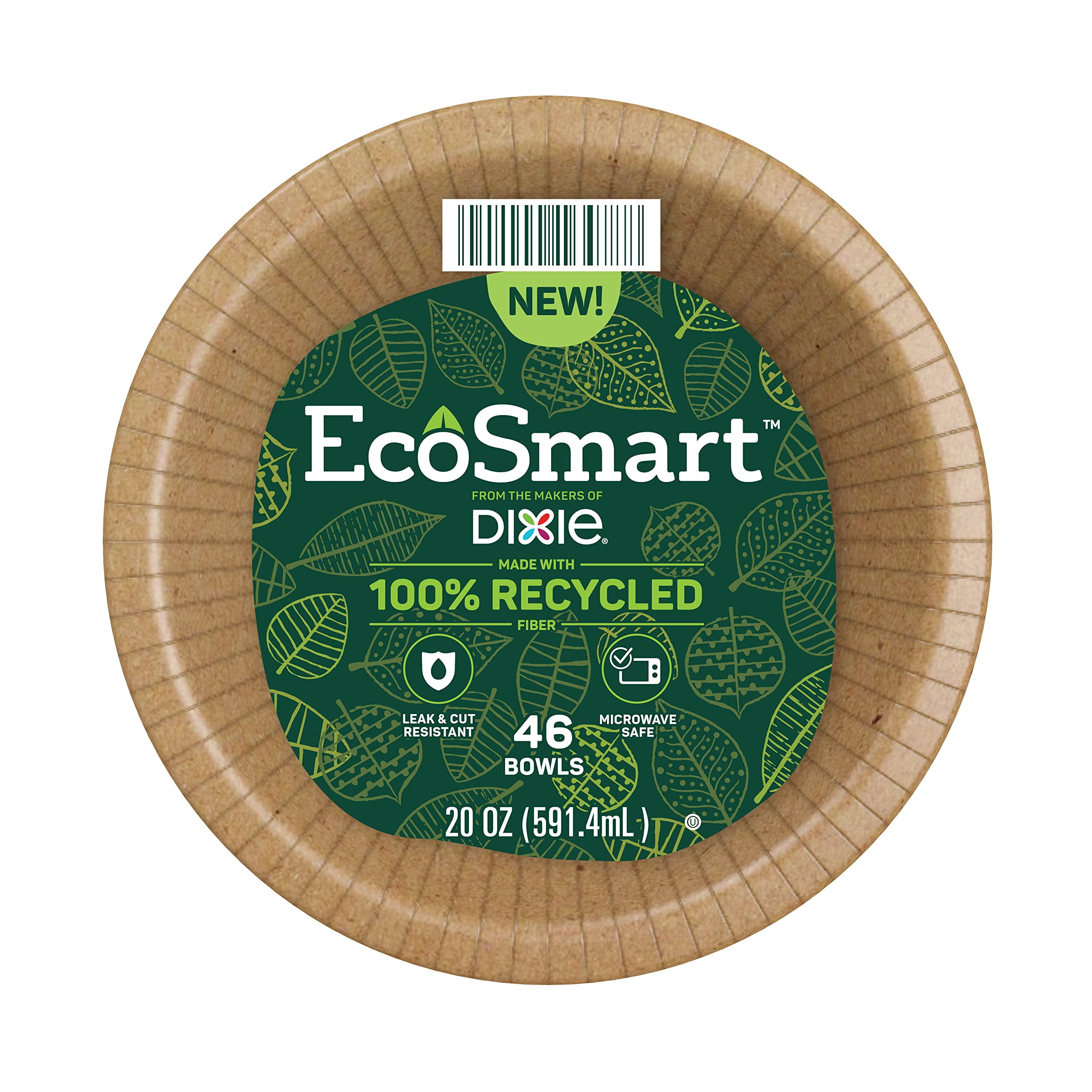 Dixie EcoSmart™ 100% Recycled MMF7 Fiber Paper Bowls, 20 Ounce ...