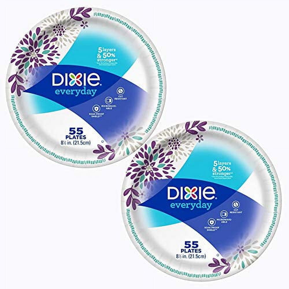 Dixie Heavy Duty Disposable Paper Plates, Durable & Stylish, 8.5 Inch ...