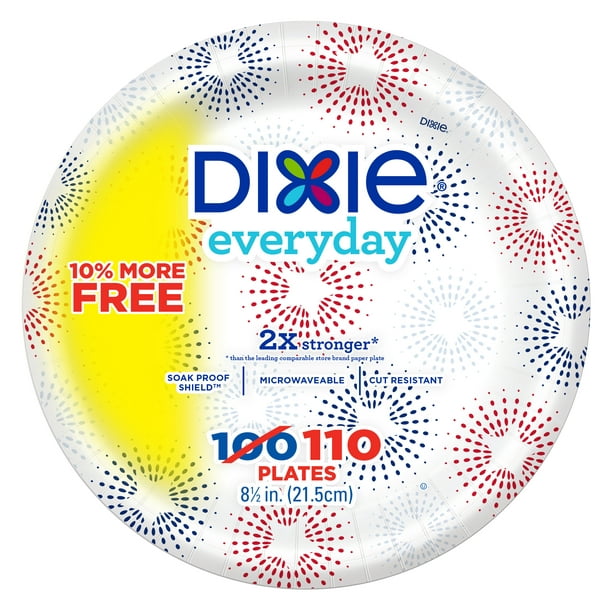 Dixie Everyday Lunch/Light Dinner Paper Plates, 110ct Bonus Pack, 8.5 ...
