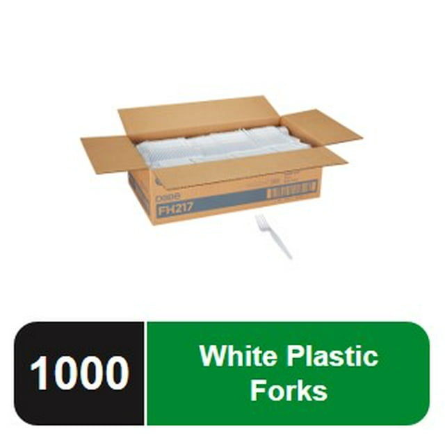 Dixie FH217 Plastic Tableware, Heavyweight Forks, White, 1000/Carton ...