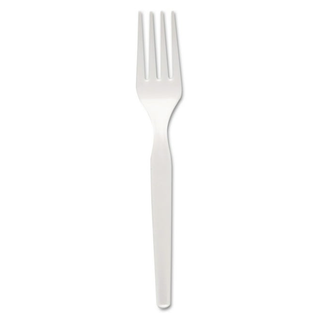 Dixie Plastic Cutlery Heavy Mediumweight Forks White 1000/Carton FM217 ...