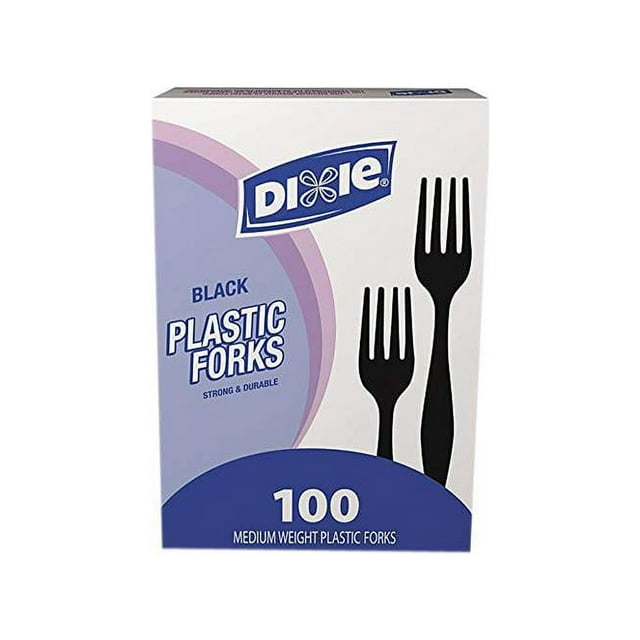 Dixie FM507 Heavy Mediumweight Plastic Fork - Black (1000/Carton ...