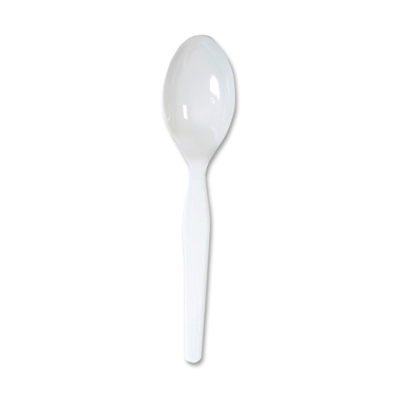 Dixie Heavy Medium-Weight Disposable Plastic Teaspoons, DXETM217, White ...