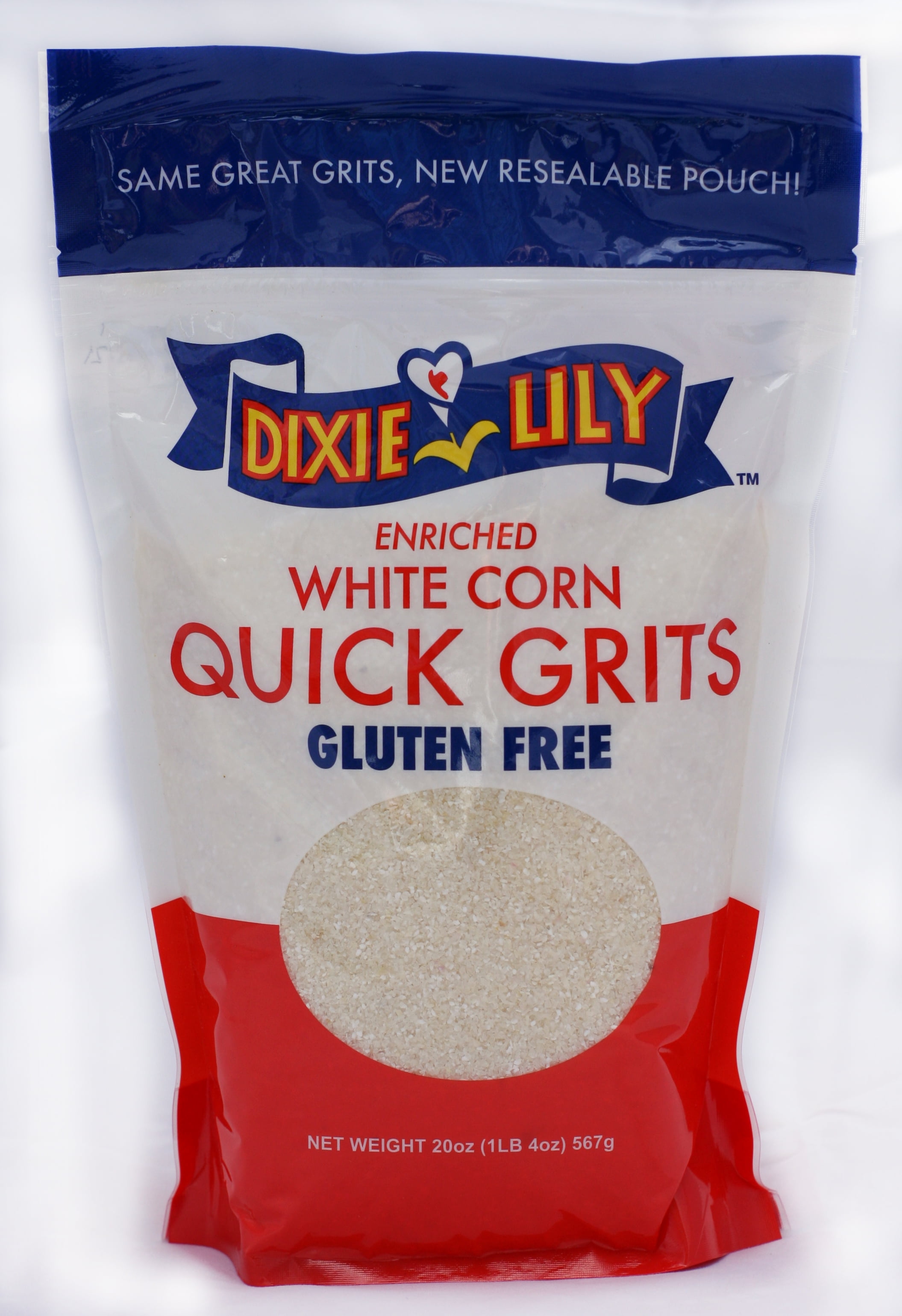 Dixie Lilly Enriched White Corn Grits, 20 Oz Resealable Pouch - Walmart.com