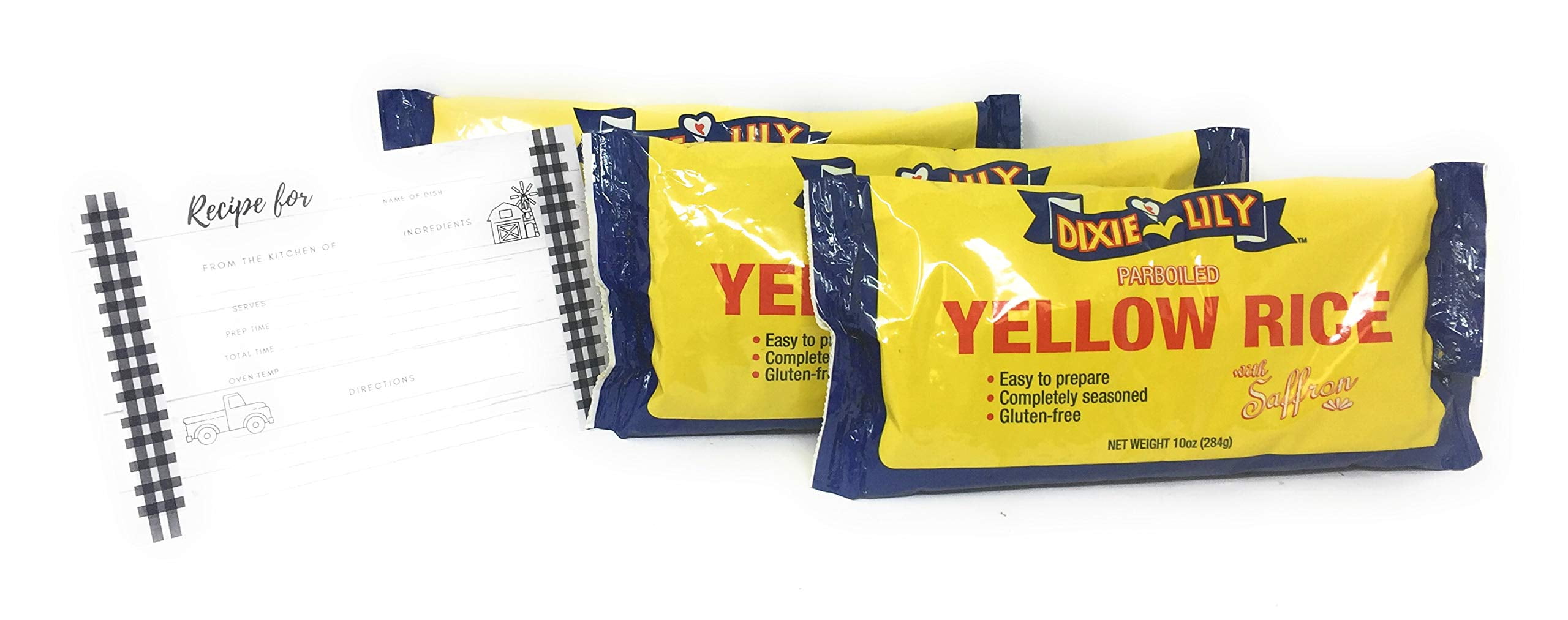 Dixie Lily Parboiled Yellow Rice, 3-10 KKS1 oz bags Bundled with a JFS ...