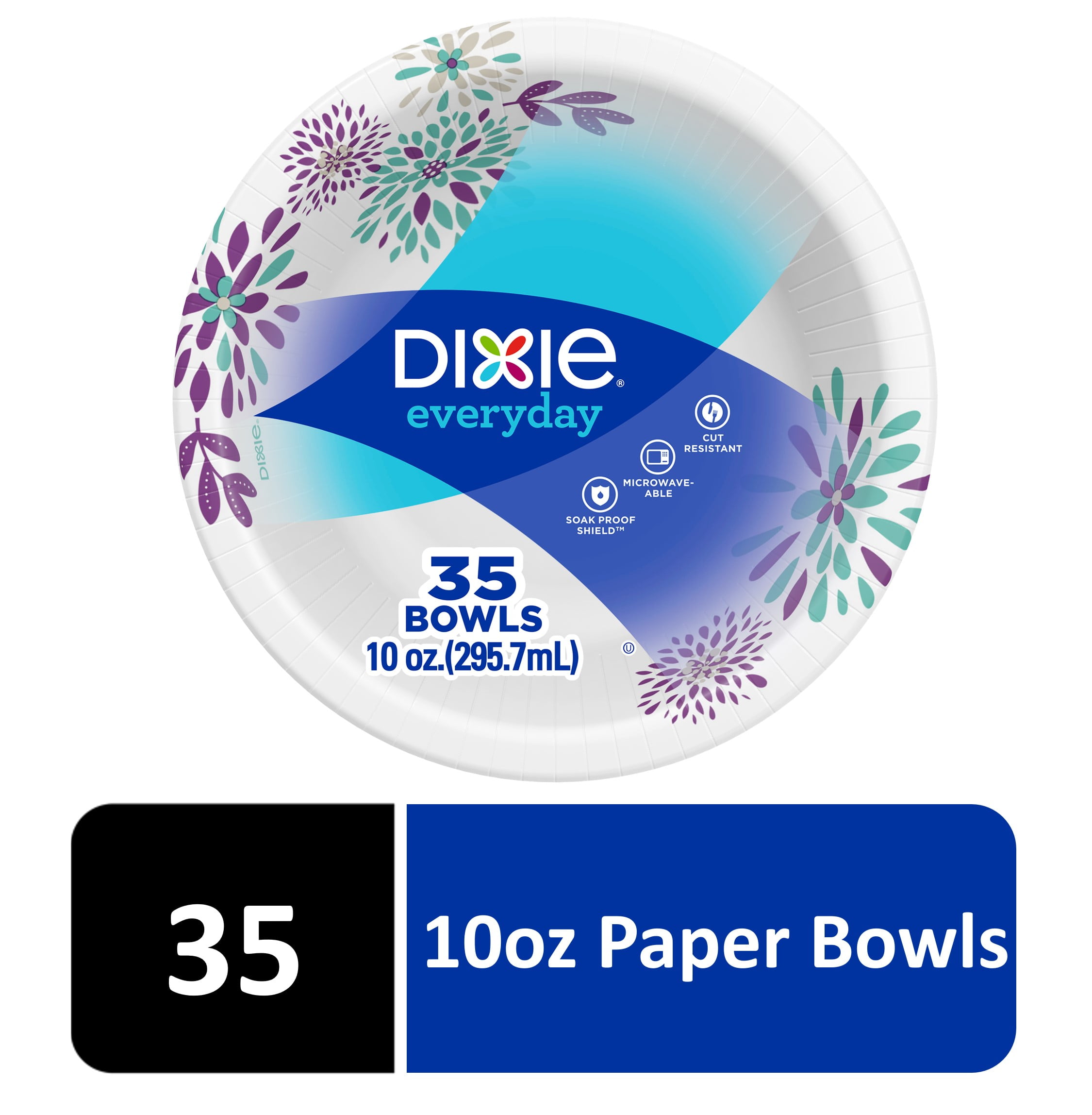 Dixie Disposable Paper Bowls, 10 Oz, Multi-Color, Microwave-Safe, Soak ...
