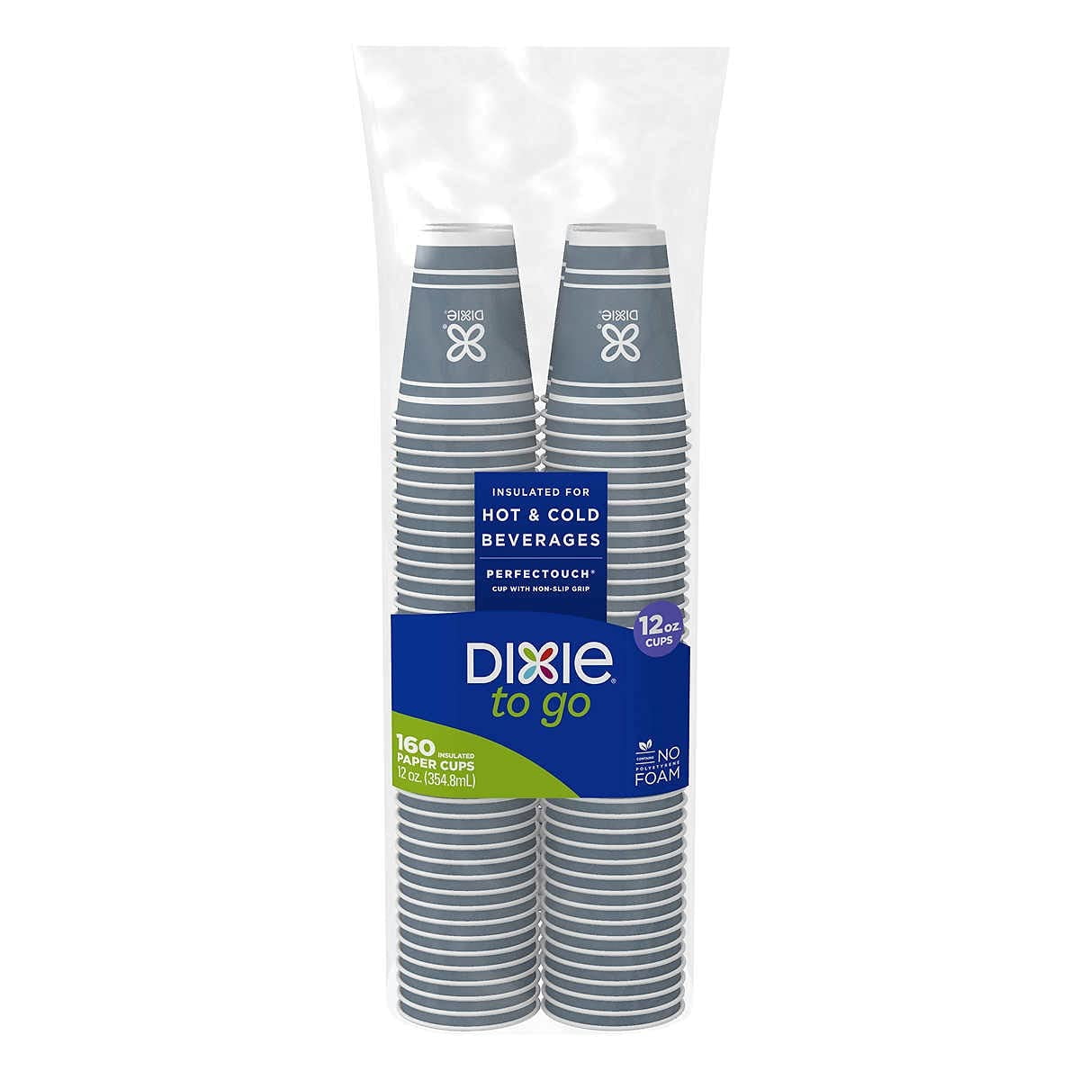 Dixie Perfect Touch Insulated Paper Cups - 160 Count, 12 Oz (Pack Of 3 ...