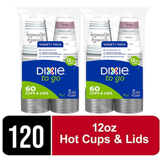 Dixie To Go 12oz Cups 60 Ct - 2 Pack - Walmart.com