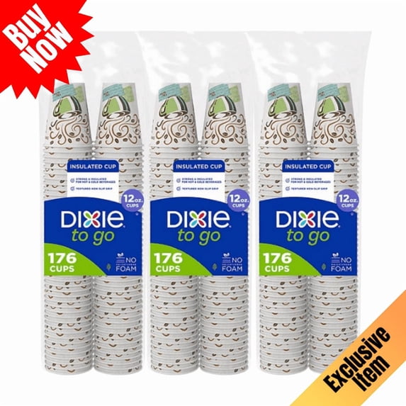 Dixie To Go Insulated Paper Cups with Lids, 12 fl oz, 528 Count ...