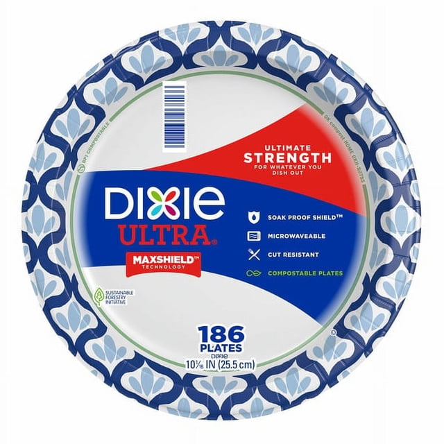 Dixie Ultra 10-1/16" Paper Plate, 186-count - Walmart Business Supplies
