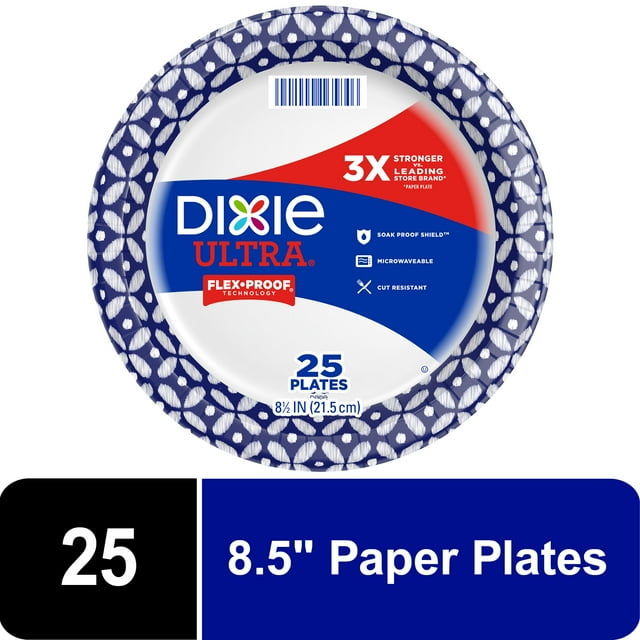 Dixie Ultra Strong Everyday Disposable Paper Plates, Multicolor, 8.5in ...