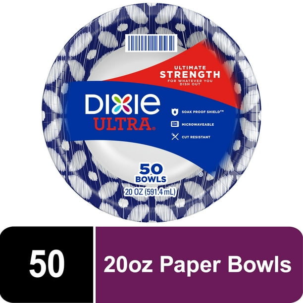 Dixie Ultra Disposable Paper Bowls, 20 Ounce, 50 Count - Walmart.com