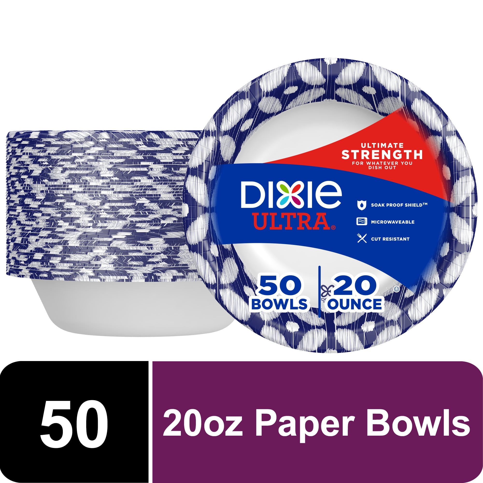 Dixie Ultra Disposable Paper Bowls, 20 Ounce, 50 Count - Walmart.com