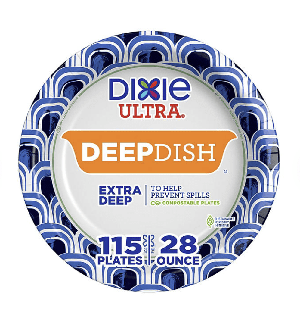Dixie Ultra Extra Deep Dish Paper Plates 28 Ounce (115 Count) - Walmart.com