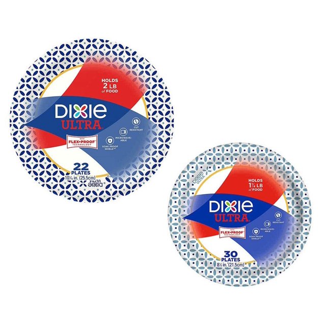 Dixie Ultra Heavy Duty OIF8 Paper Plate Bundle, Large Plate 10 1/16 ...