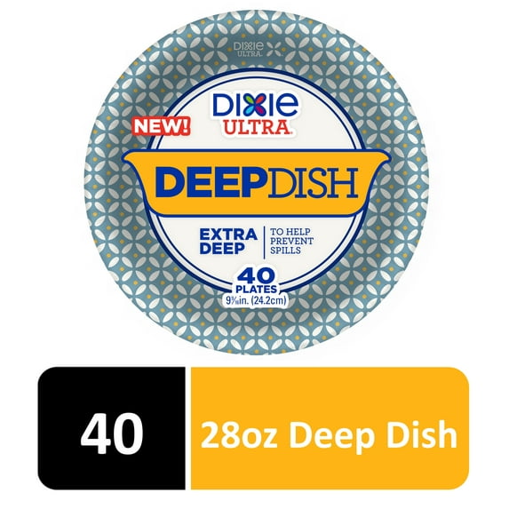 Dixie Ultra 28oz Deep Dish Disposable Plates, Multicolor, 40 Count ...