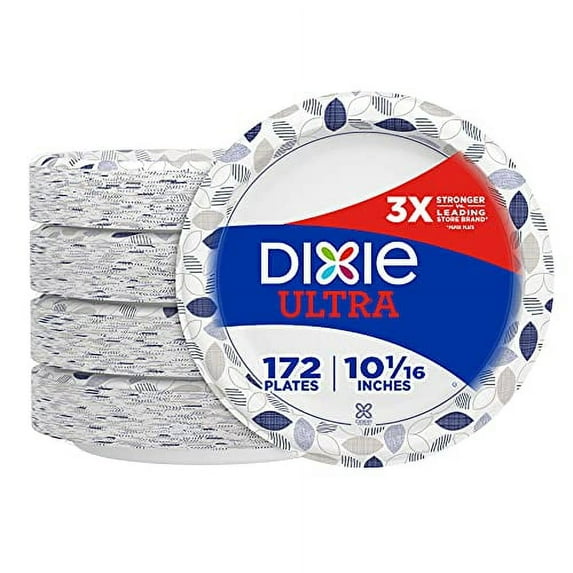 Strong Dixie Ultra Paper Plates - 10 1/16 inch Dinner Size, Disposable ...