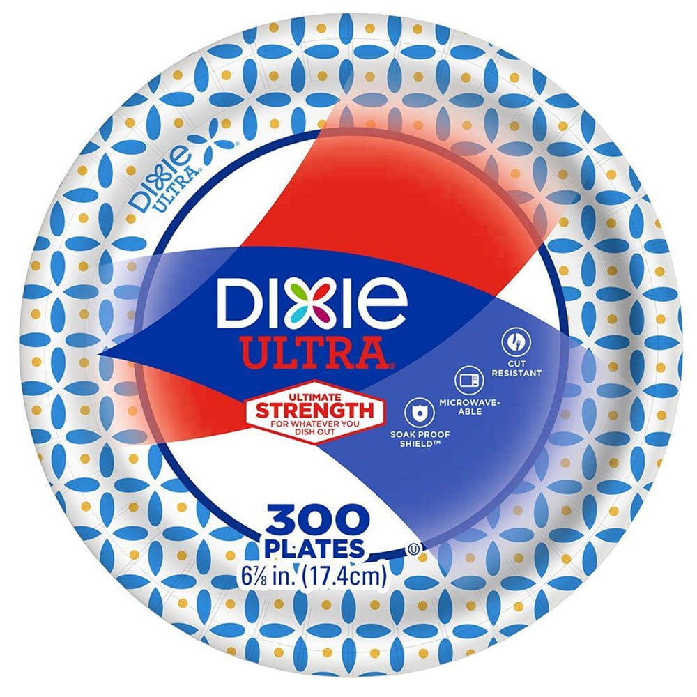 Dixie, Paper Plates, 6 7/8 inch, Flower Power, 300 ct - Walmart.com