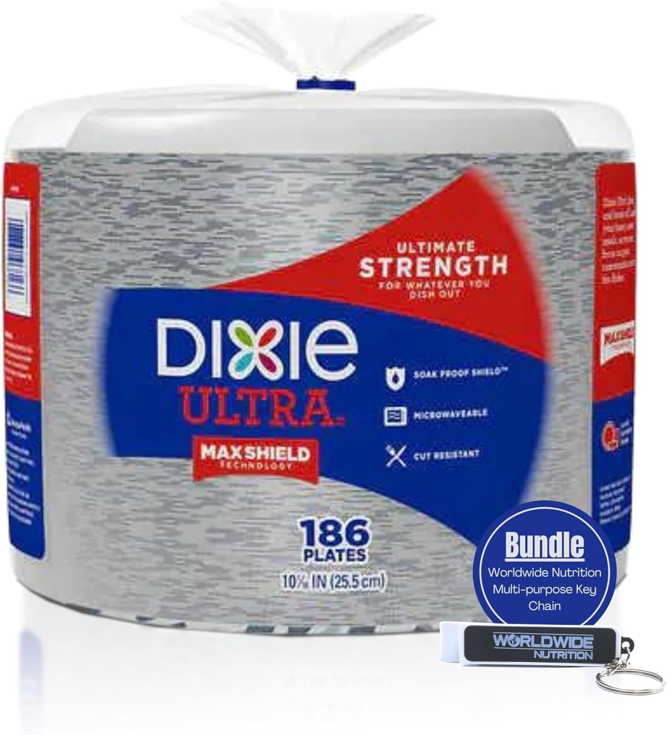 Dixie White with Blue Ultra Paper Plate Max Shield Technology ...