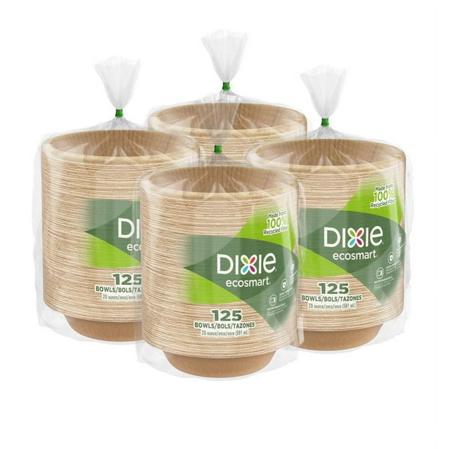 Dixie ecosmart‚ 20oz 100% Recycled Fiber Paper Bowls - 4 Pack - Walmart ...