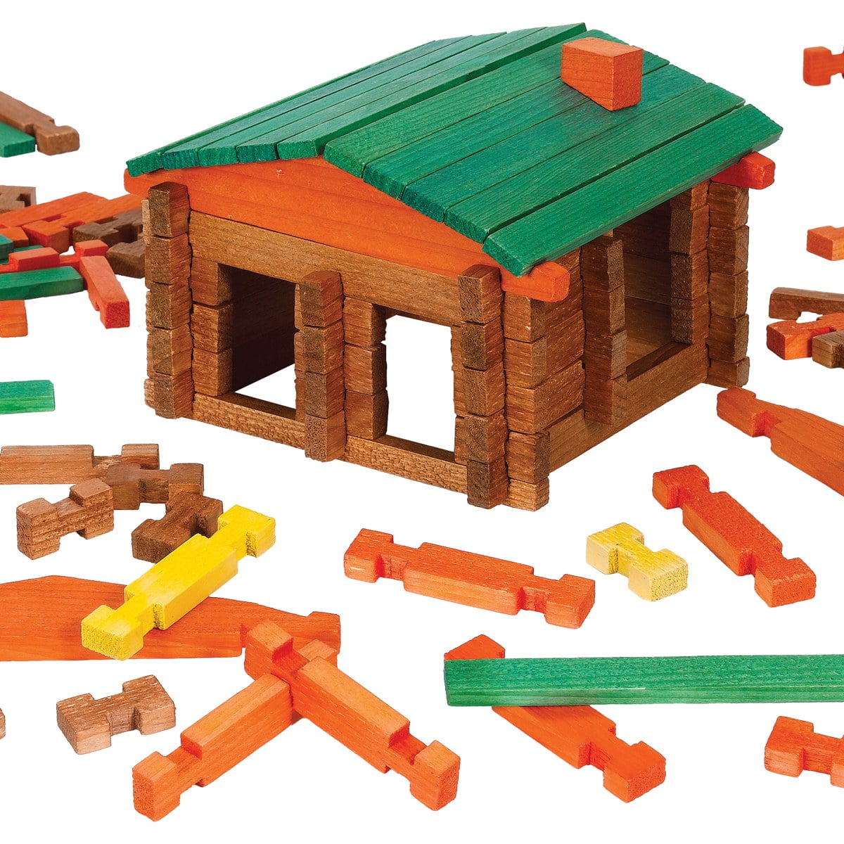 Dixon Deluxe Wooden Log Building Set - 250 Pieces, Classic Toy, Tree ...