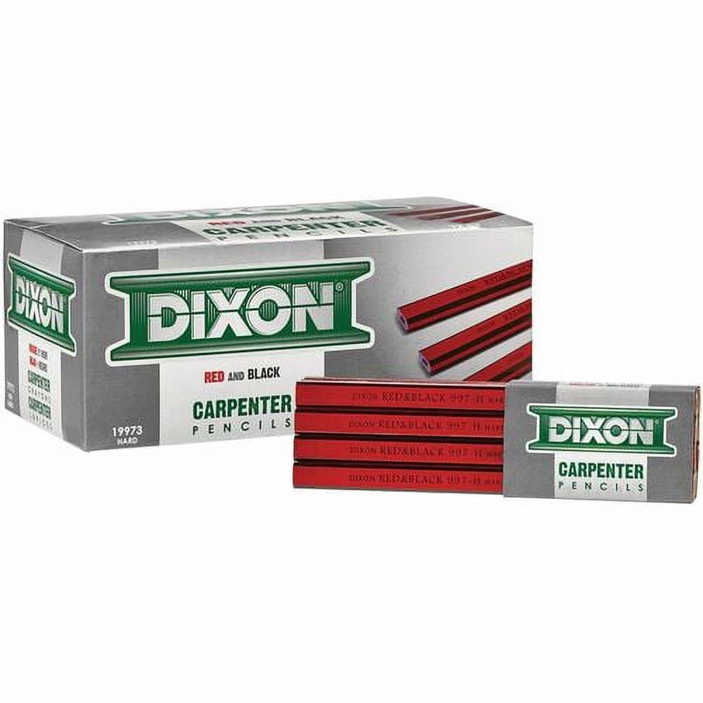Dixon Industrial Carpenter Pencils - Graphite Lead - Red, Black Barrel ...