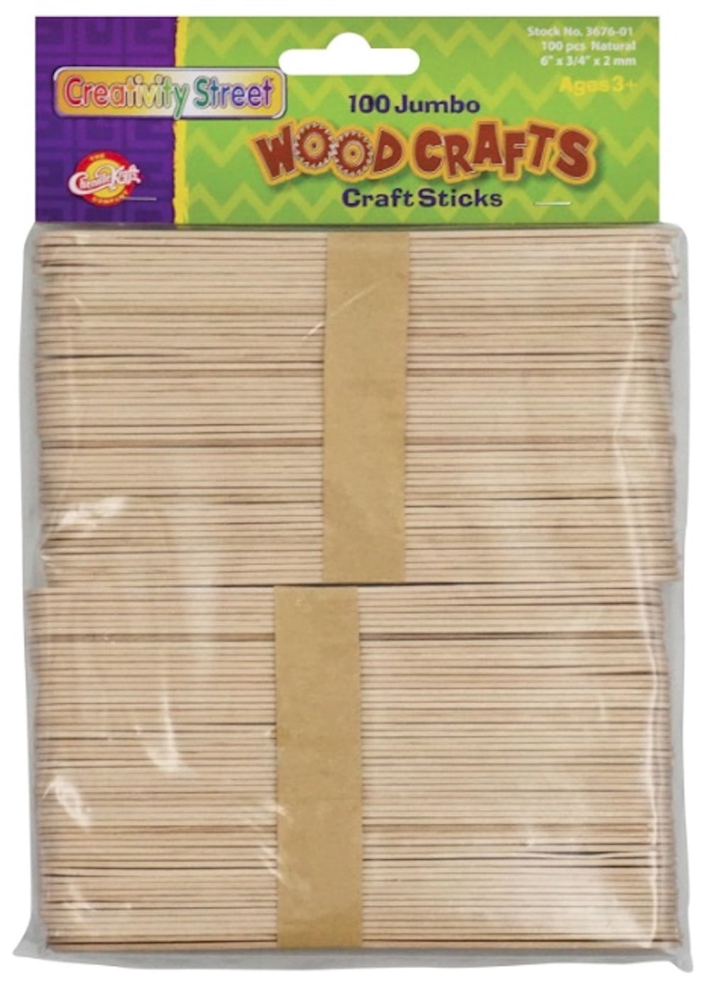 Dixon Jumbo Natural Craft Sticks 100 Sticks per Pack (Pack of 16 ...