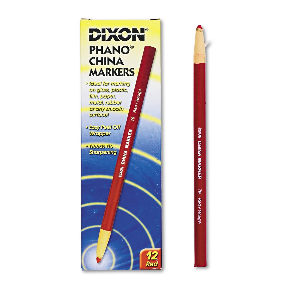 Dixon® Phano® China Markers, Red, Box Of 12 - Walmart.com