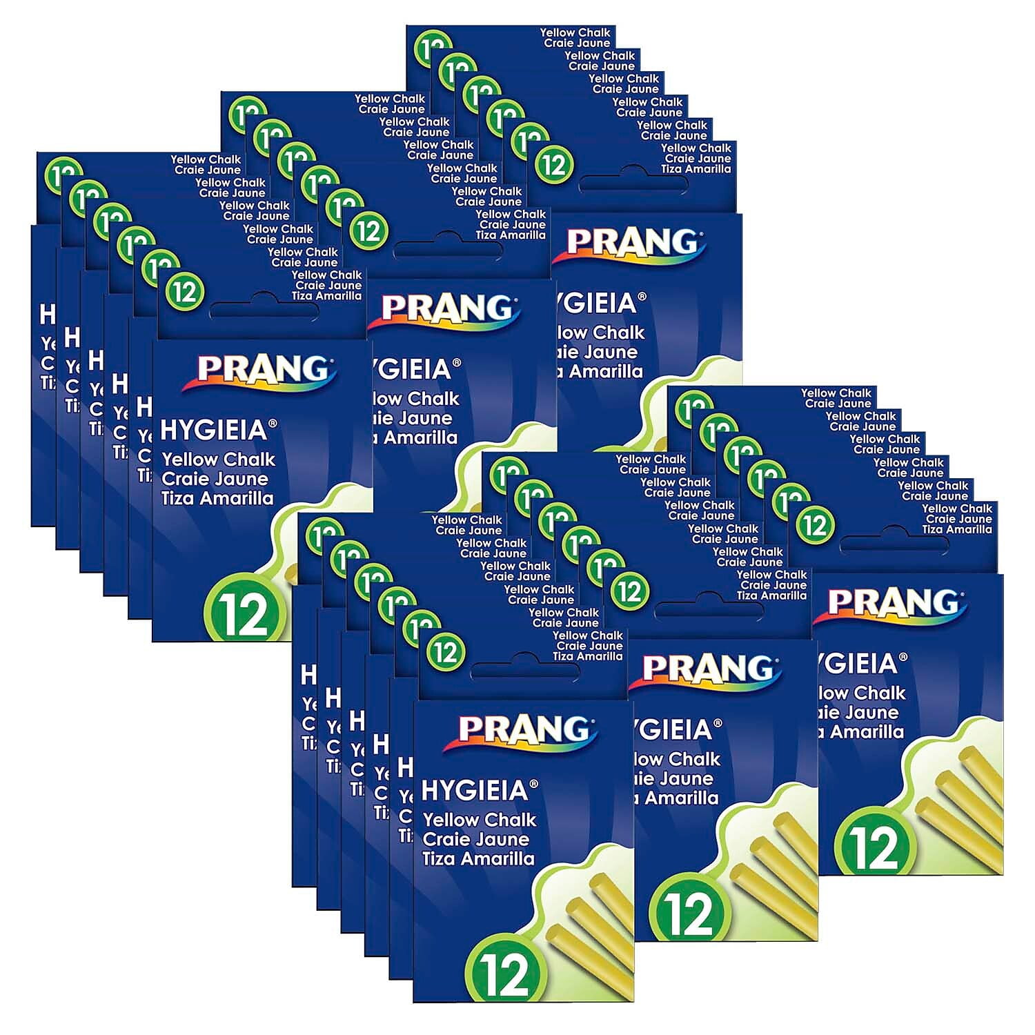 Dixon Ticonderoga Dustless Yellow Chalk Sticks, 95% Pure Calcium ...