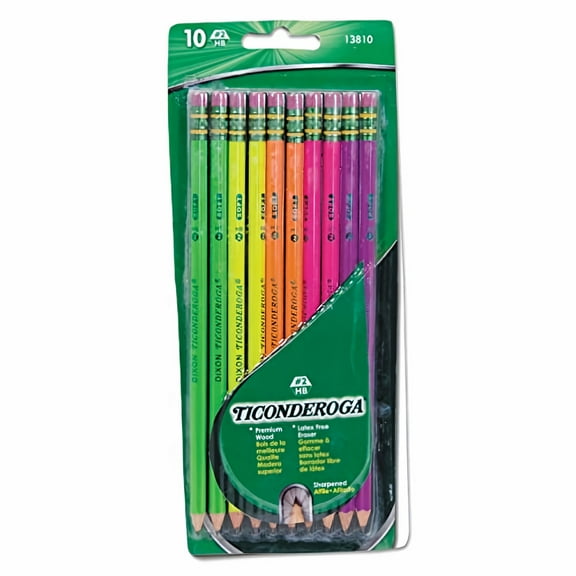 Ticonderoga Bright Neon No. 2 Pencils - #2 Lead - Black Lead - Neon ...
