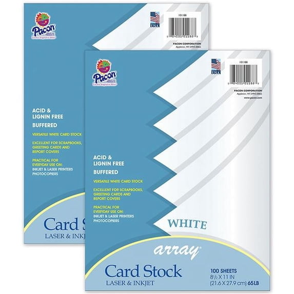 Dixon Ticonderoga PAC101188-2 Card Stock, White & Assorted Color - 100 ...