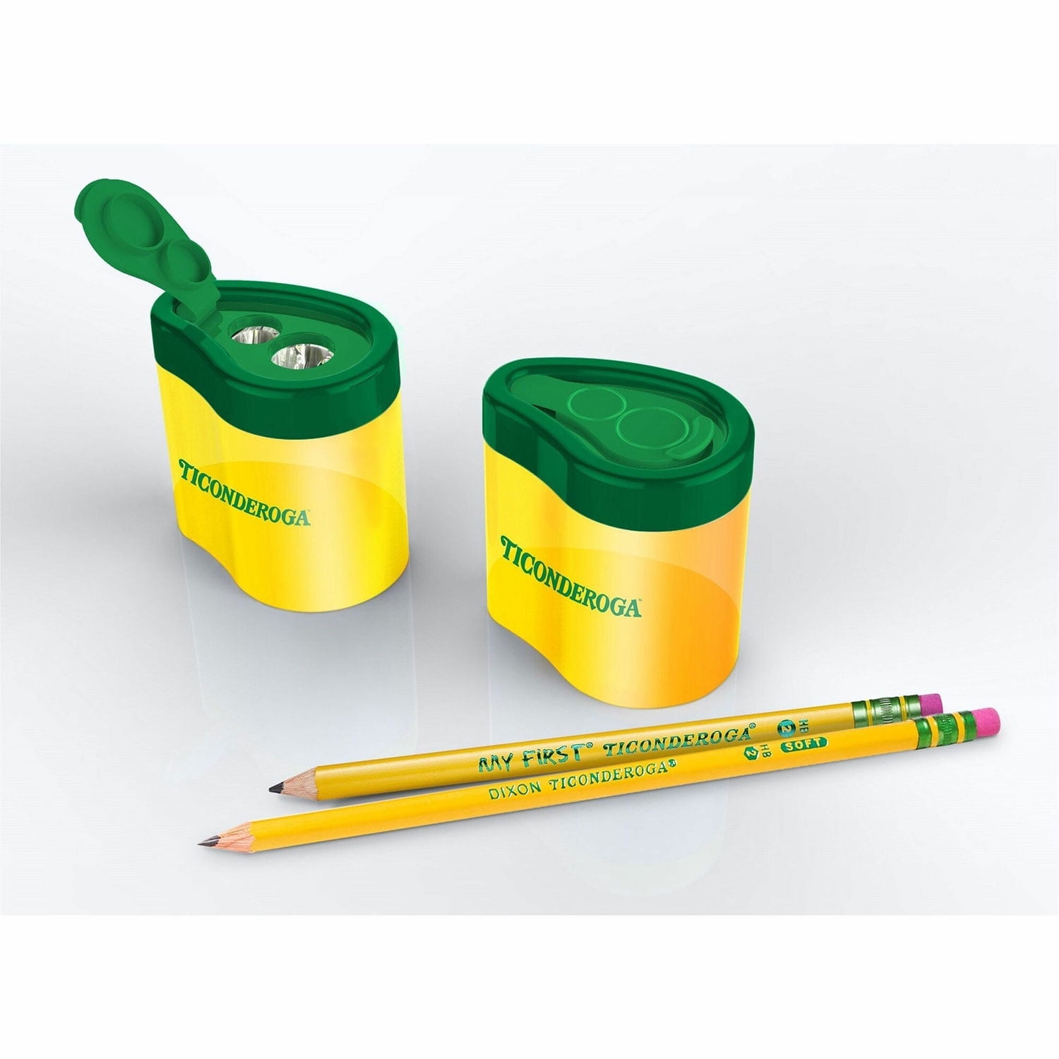 Dixon Two-Hole Pencil Sharpener, 2 Hole(s), Yellow, Green - Walmart.com