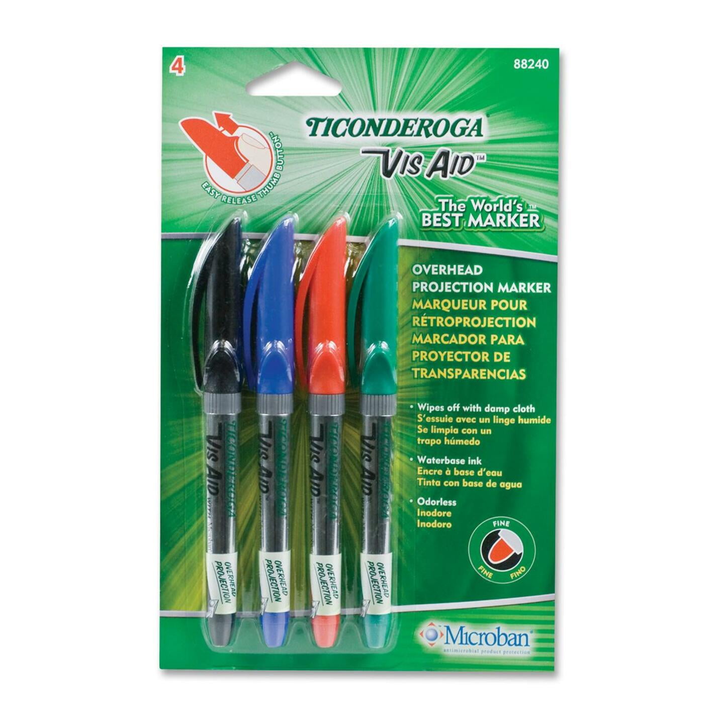 Dixon Vis-Aid Overhead Projector 4 Color Markers - Walmart.com