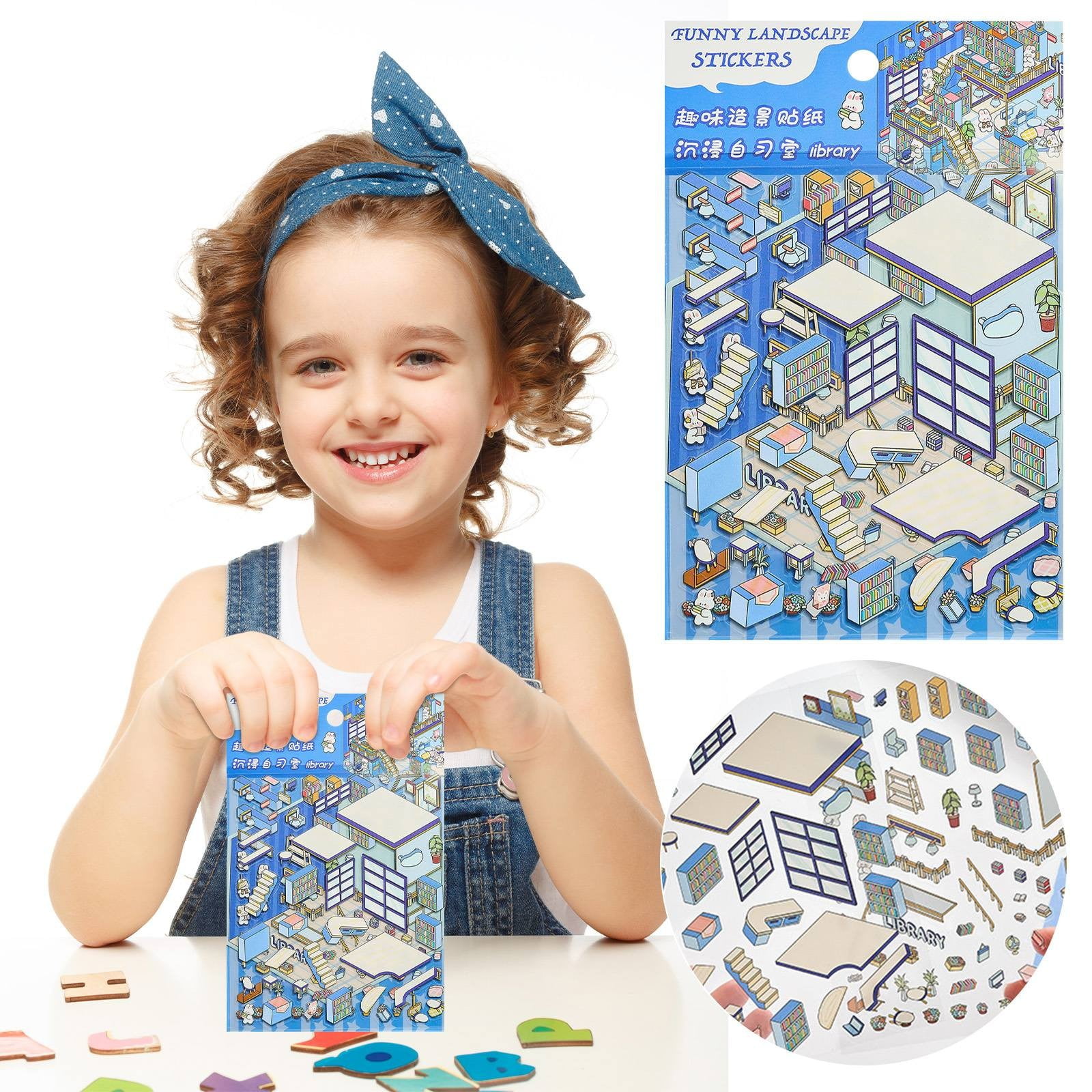 Diy 3D House Scene Stickers Cute Fun Stacking Miniature For Adult Kids ...