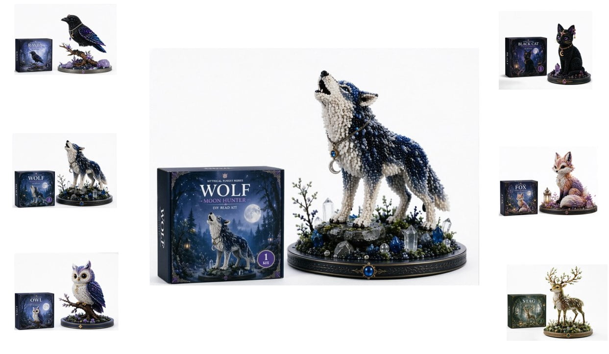 Diy Animal Beading Kit, Mythical Guardian 3D Beaded Animal Figurine Kit ...