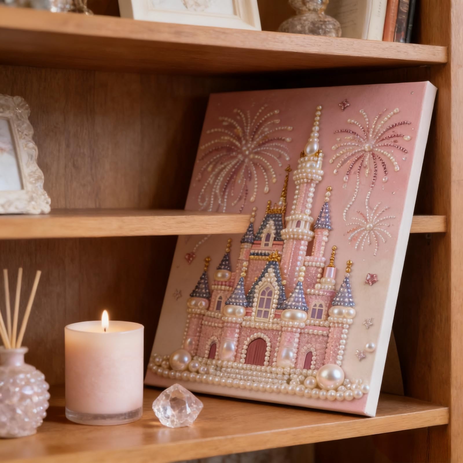 Diy Beaded Art Kit - Castle Pearl Painting - 3D Magical Fireworks ...