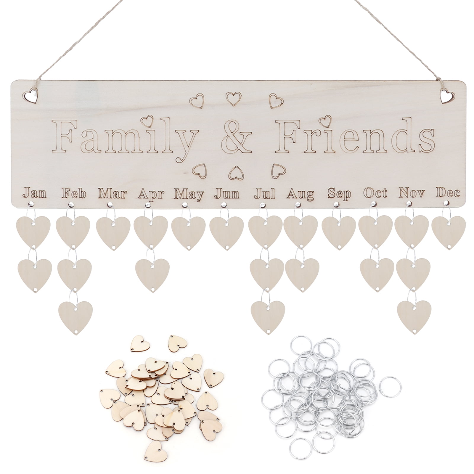 Diy Calendar Accessories With Heart Wooden Slices, Add A Personal Touch ...