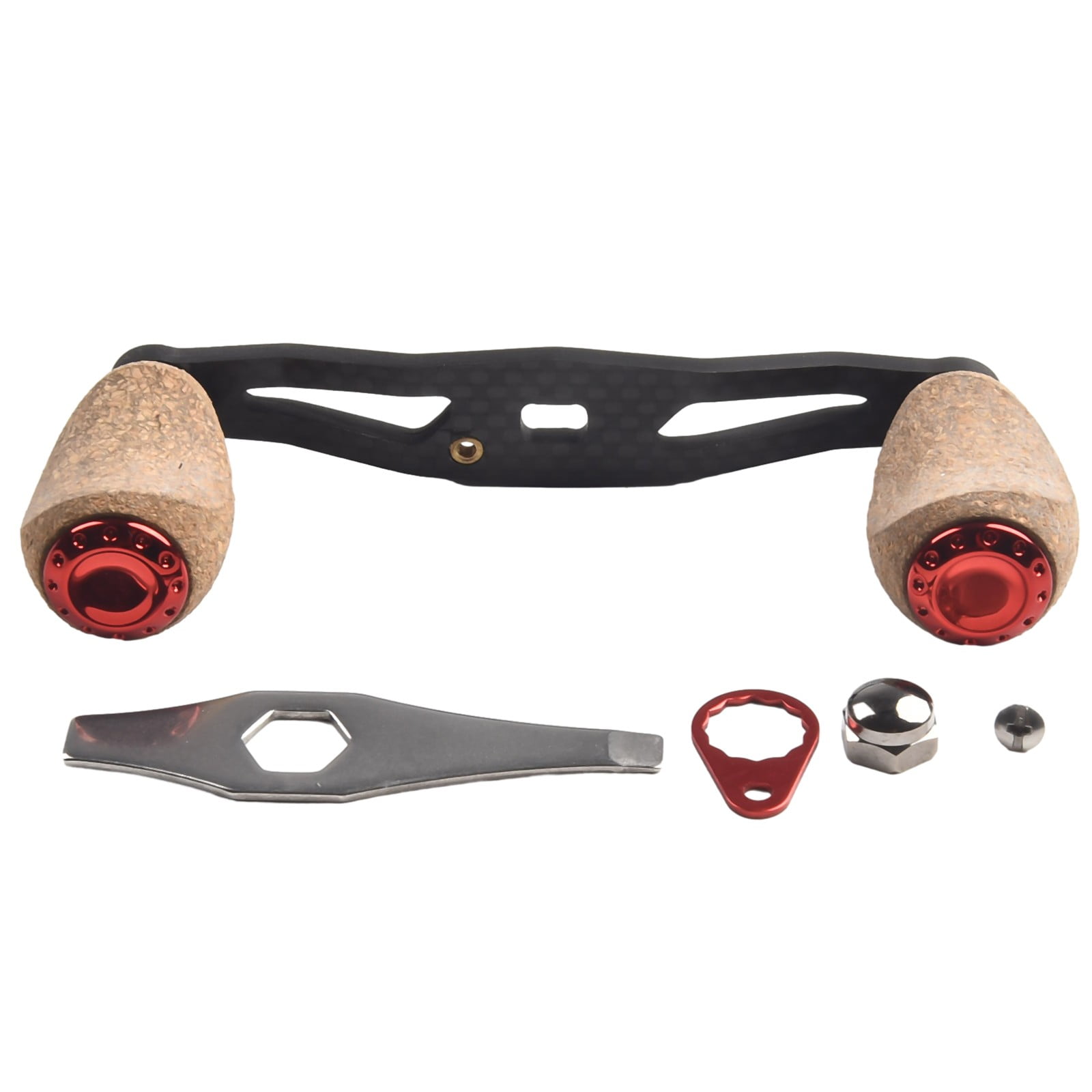 Diy Carbon Fiber Baitcasting Fishing Reel Handle Cork Knob Rocker ...