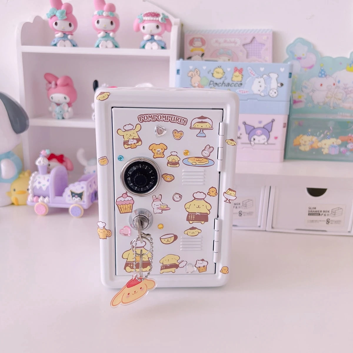 Diy Cartoon Sanrio Kuromi Safe Mini Hello Kitty Storage Box Kawaii ...