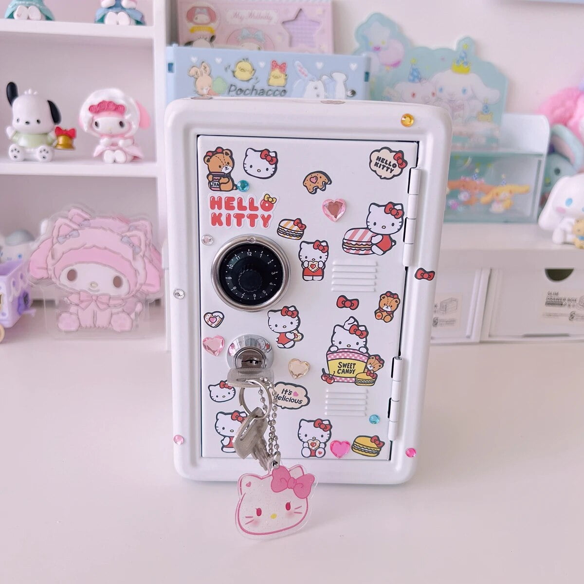 Diy Cartoon Sanrio Kuromi Safe Mini Hello Kitty Storage Box Kawaii ...