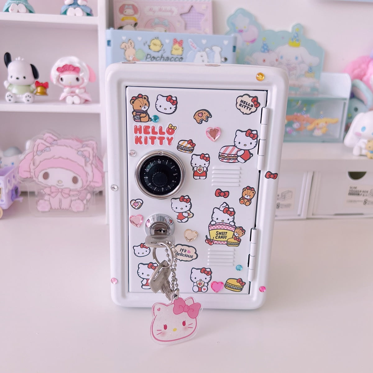 Diy Cartoon Sanrio Kuromi Safe Mini Hello Kitty Storage Box Kawaii ...