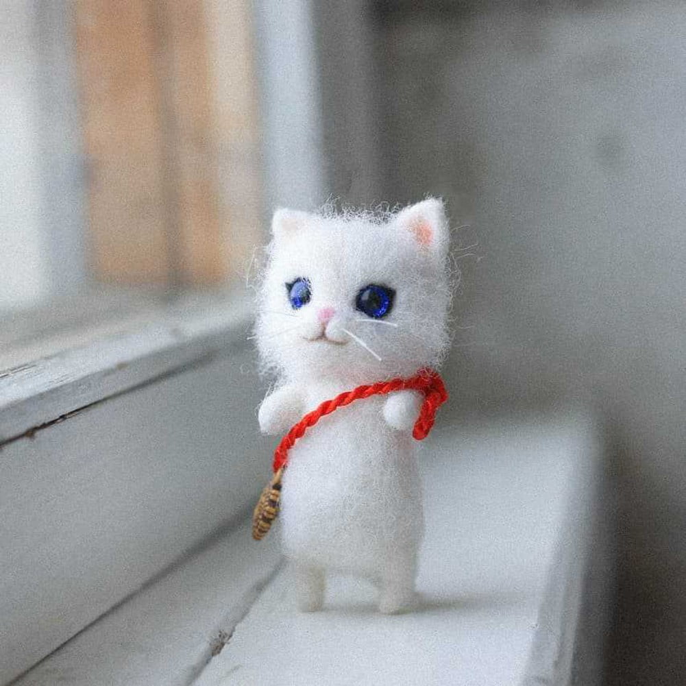 Diy Cat Wool Felt Craft Material Pack Child Handmade Doll Needle ...
